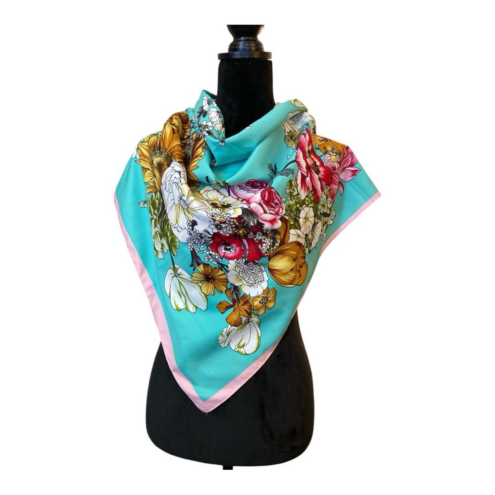 100% Silk Floral Shawl Flowers For The Darling - Gem